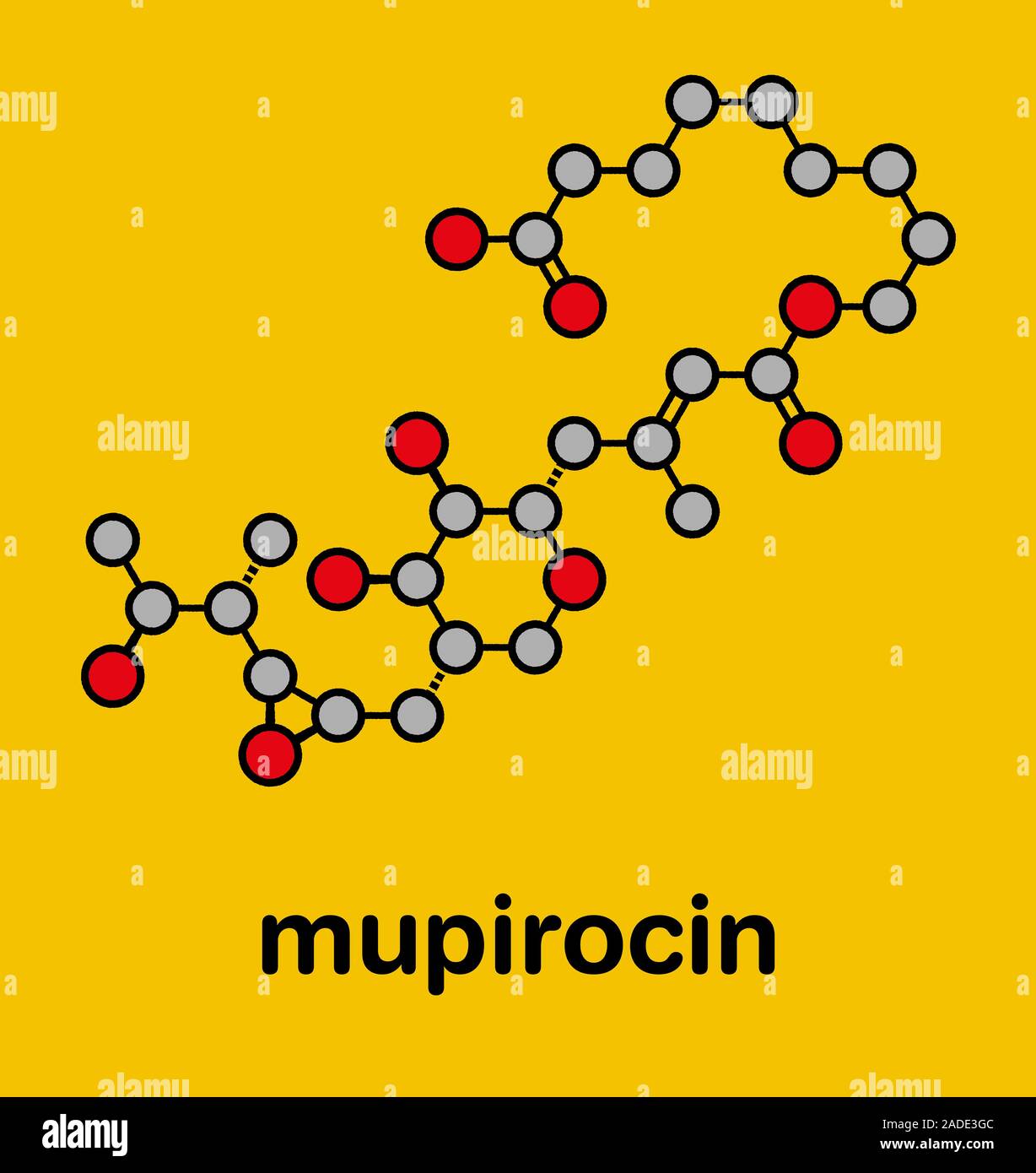 Mupirocin (pseudomonic acid) antibiotic drug molecule. Used topically ...