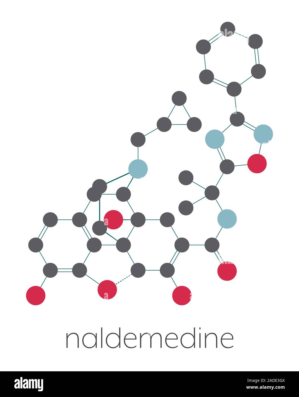 Naldemedine drug molecule. Stylized skeletal formula (chemical ...