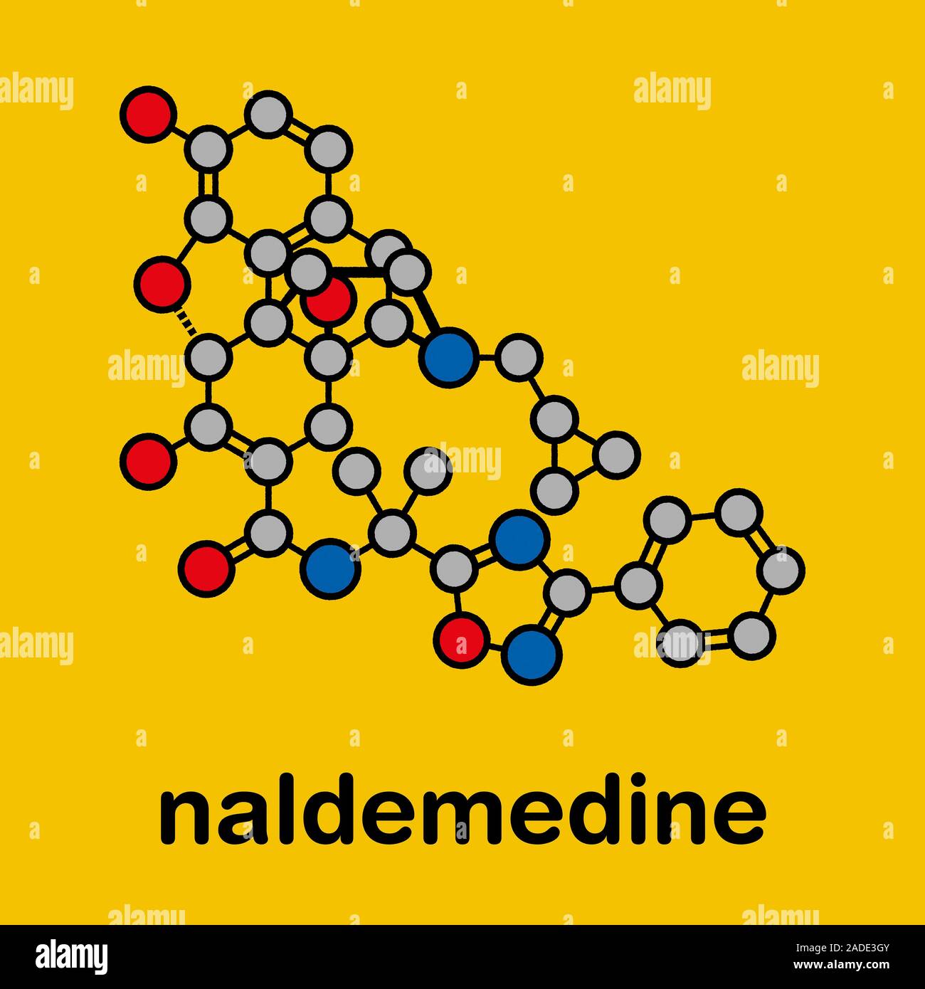 Naldemedine drug molecule. Stylized skeletal formula (chemical ...