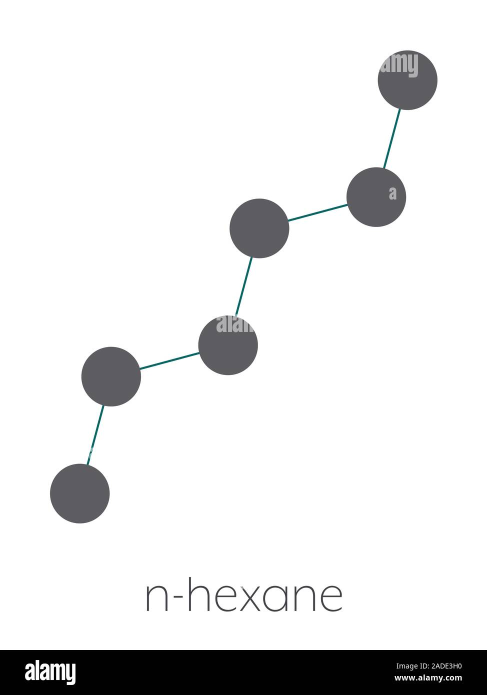 Hexane (n-hexane) alkane molecule. Stylized skeletal formula (chemical ...