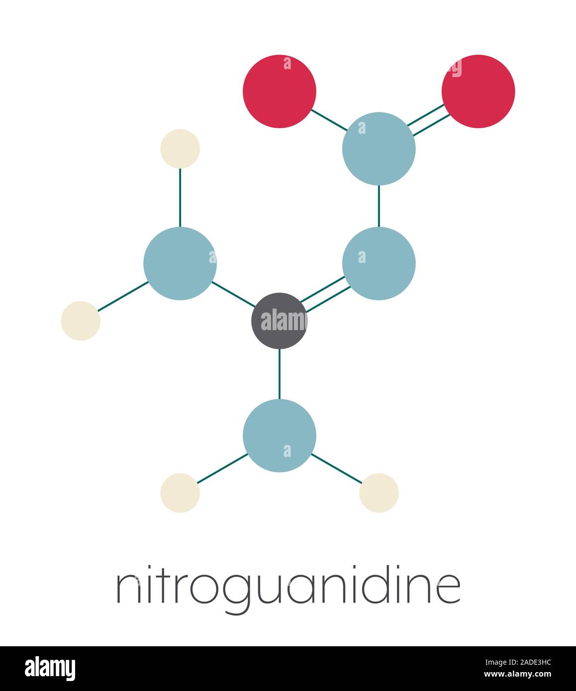 Nitroguanidine explosive molecule. Stylized skeletal formula (chemical ...