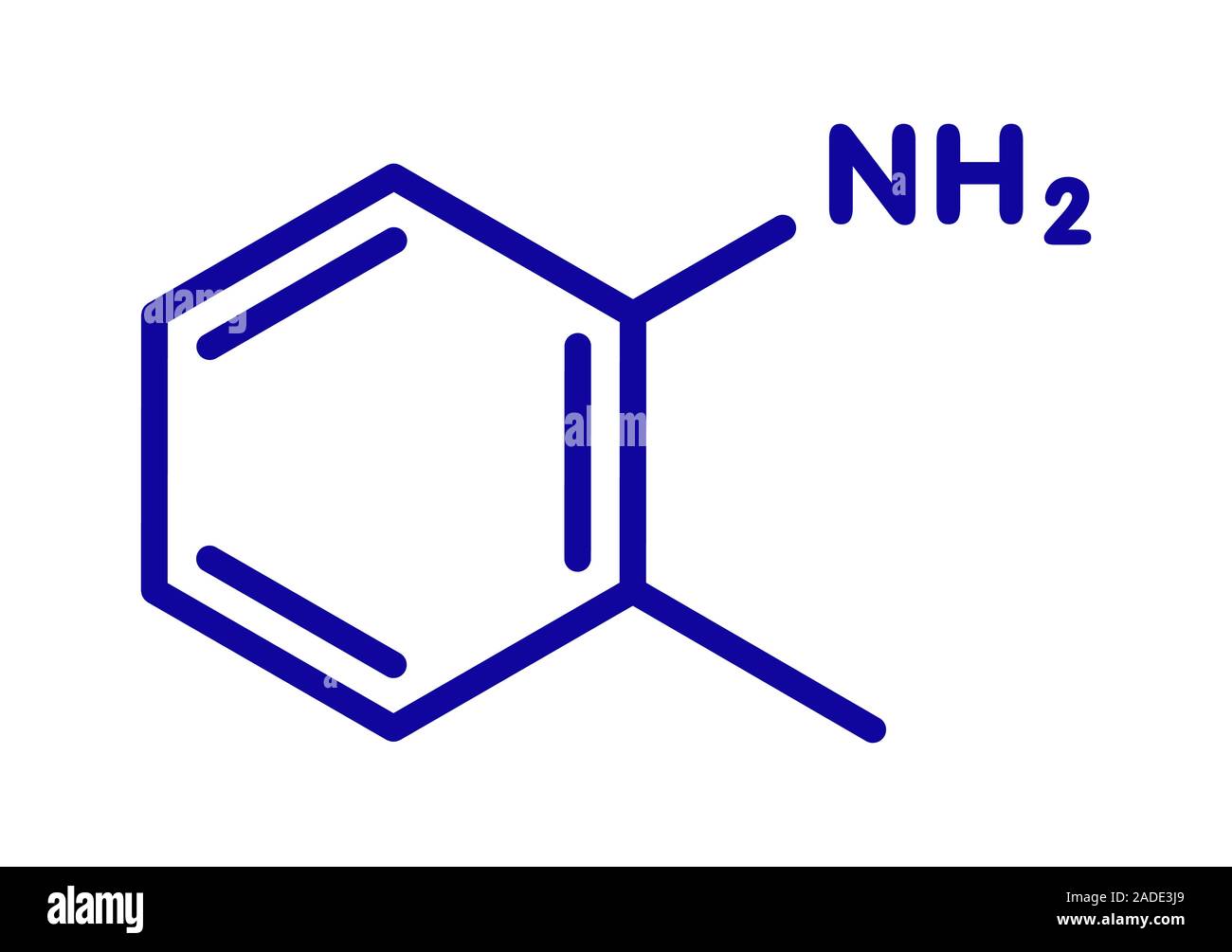 Toluidine (ortho-toluidine, 2-methylaniline) molecule. Suspected to be ...