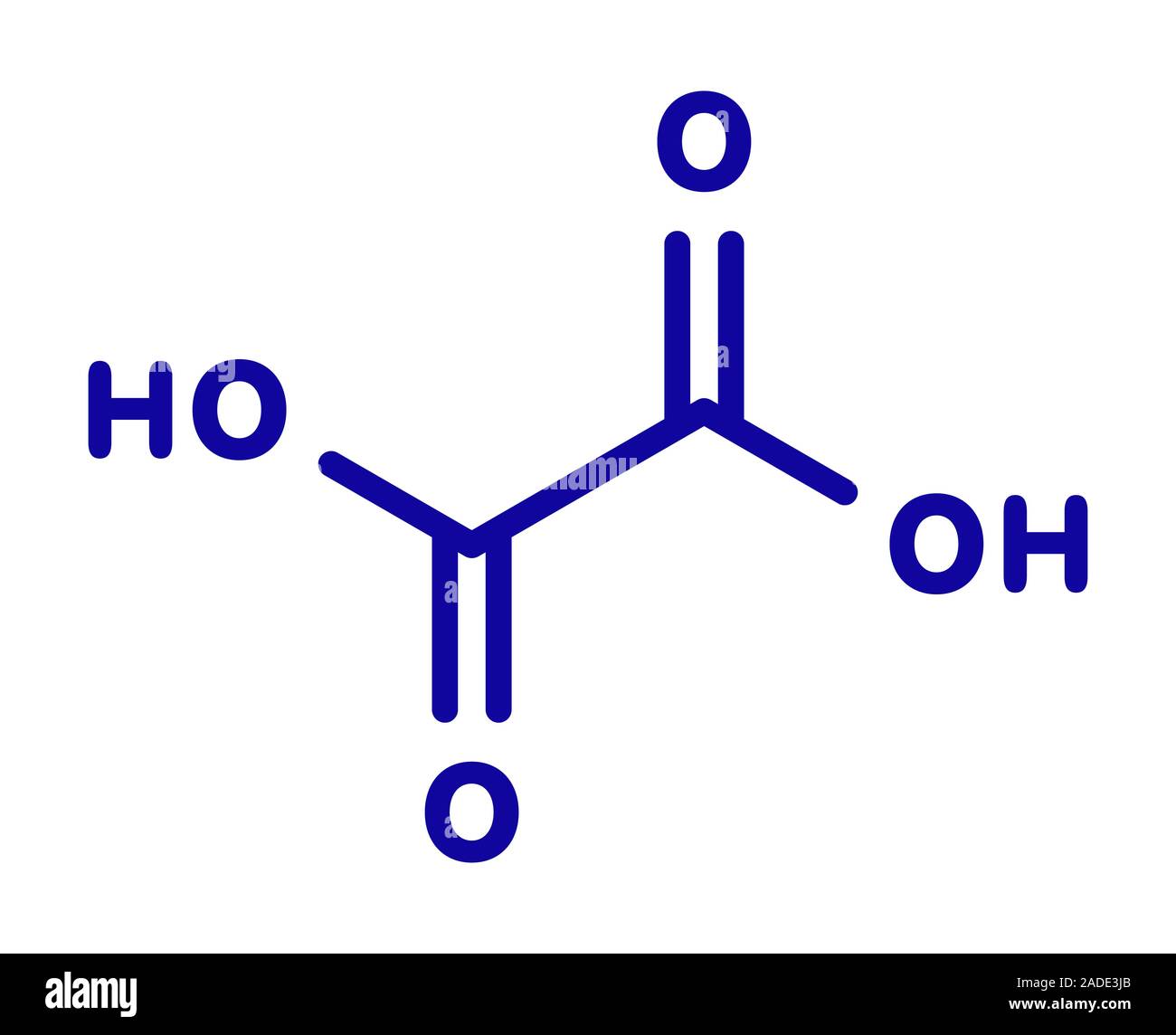 Oxalic acid molecule. Blue skeletal formula on white background Stock ...