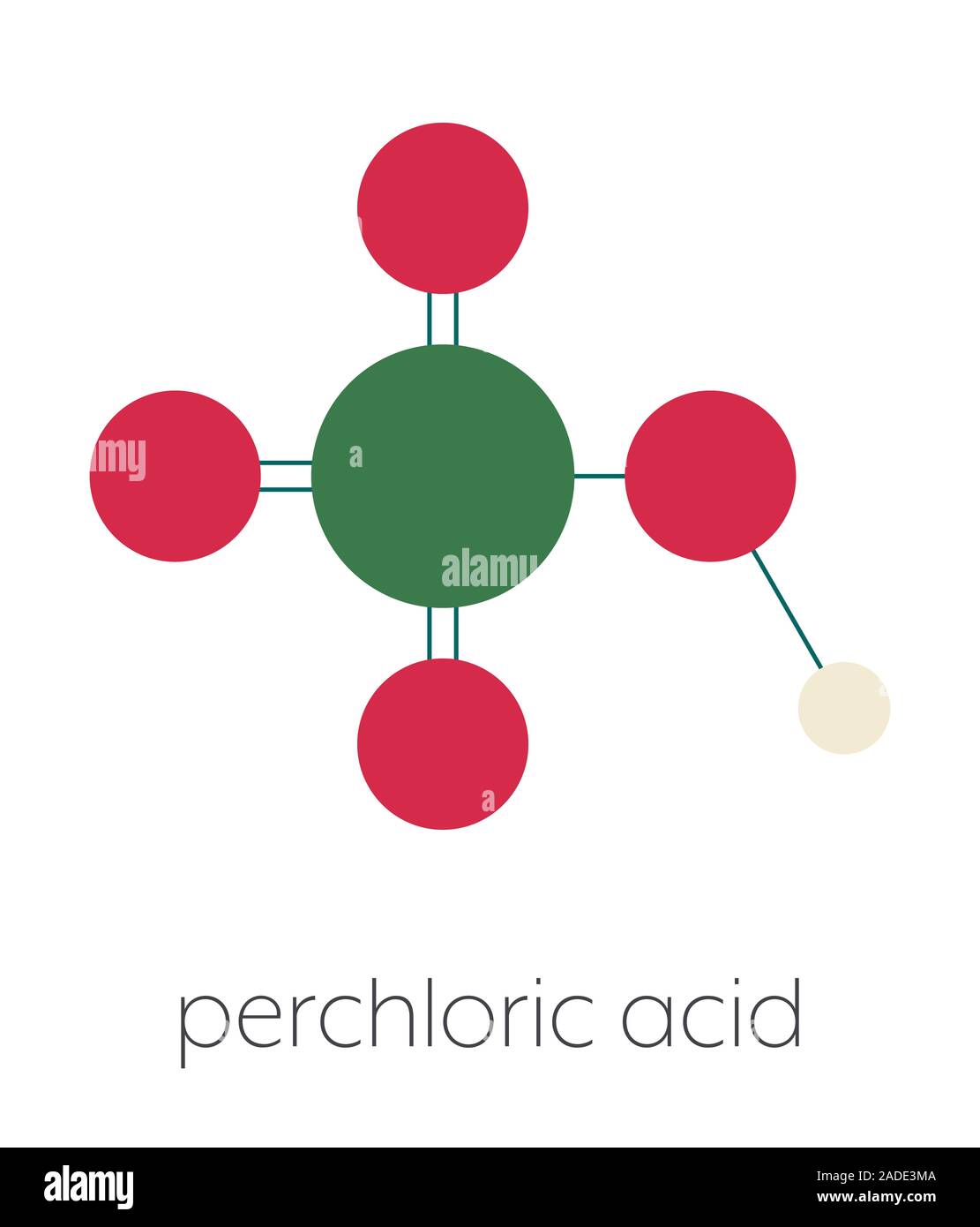 Perchloric acid superacid molecule. Stylized skeletal formula (chemical ...