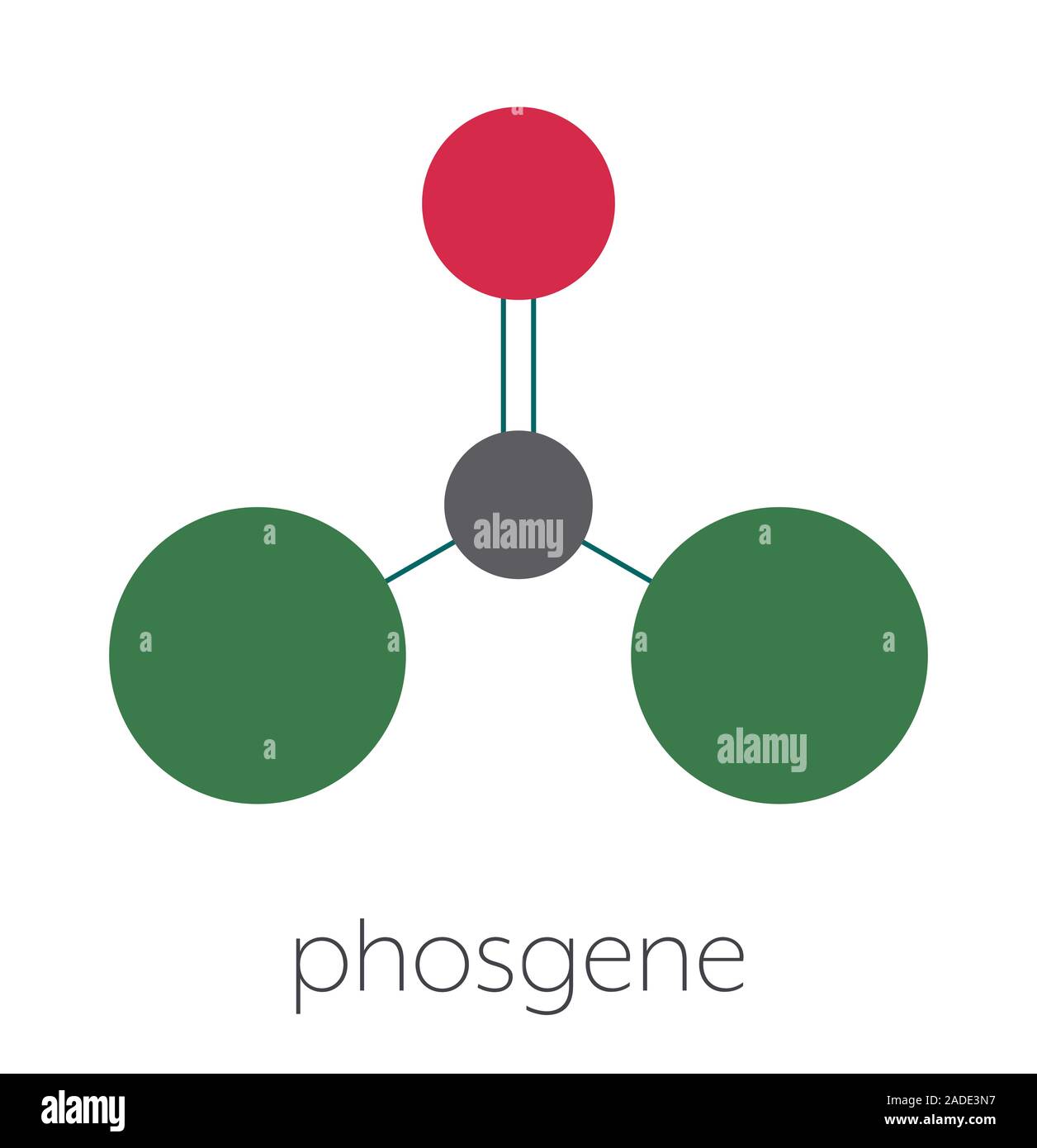 Phosgene molecule. Common chemical reagent, also used as chemical ...