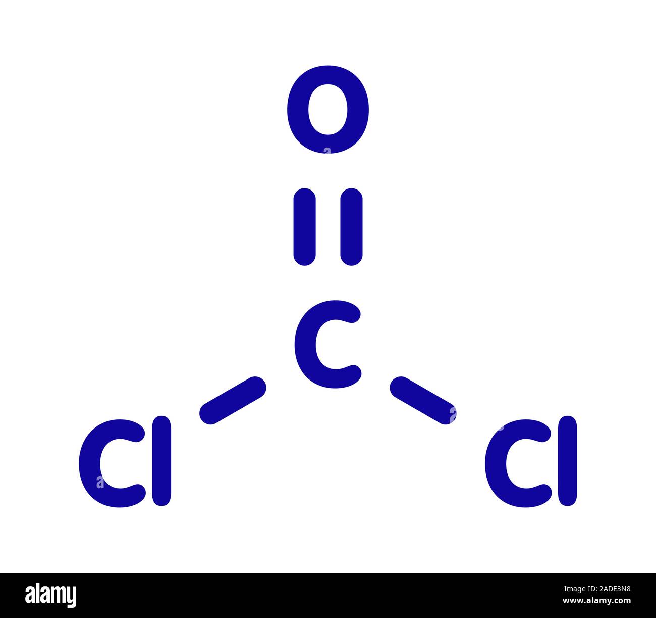 Phosgene molecule. Common chemical reagent, also used as chemical ...