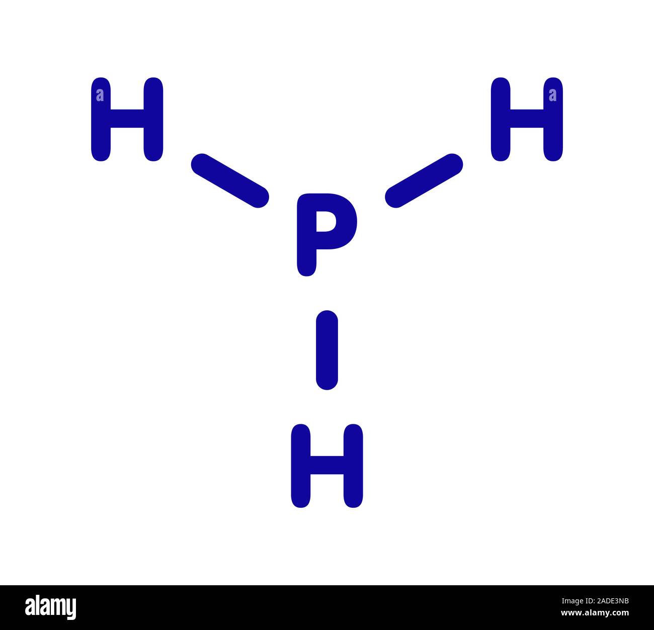 Phosphine (phosphane, PH3) molecule. Used as reagent in chemistry and ...