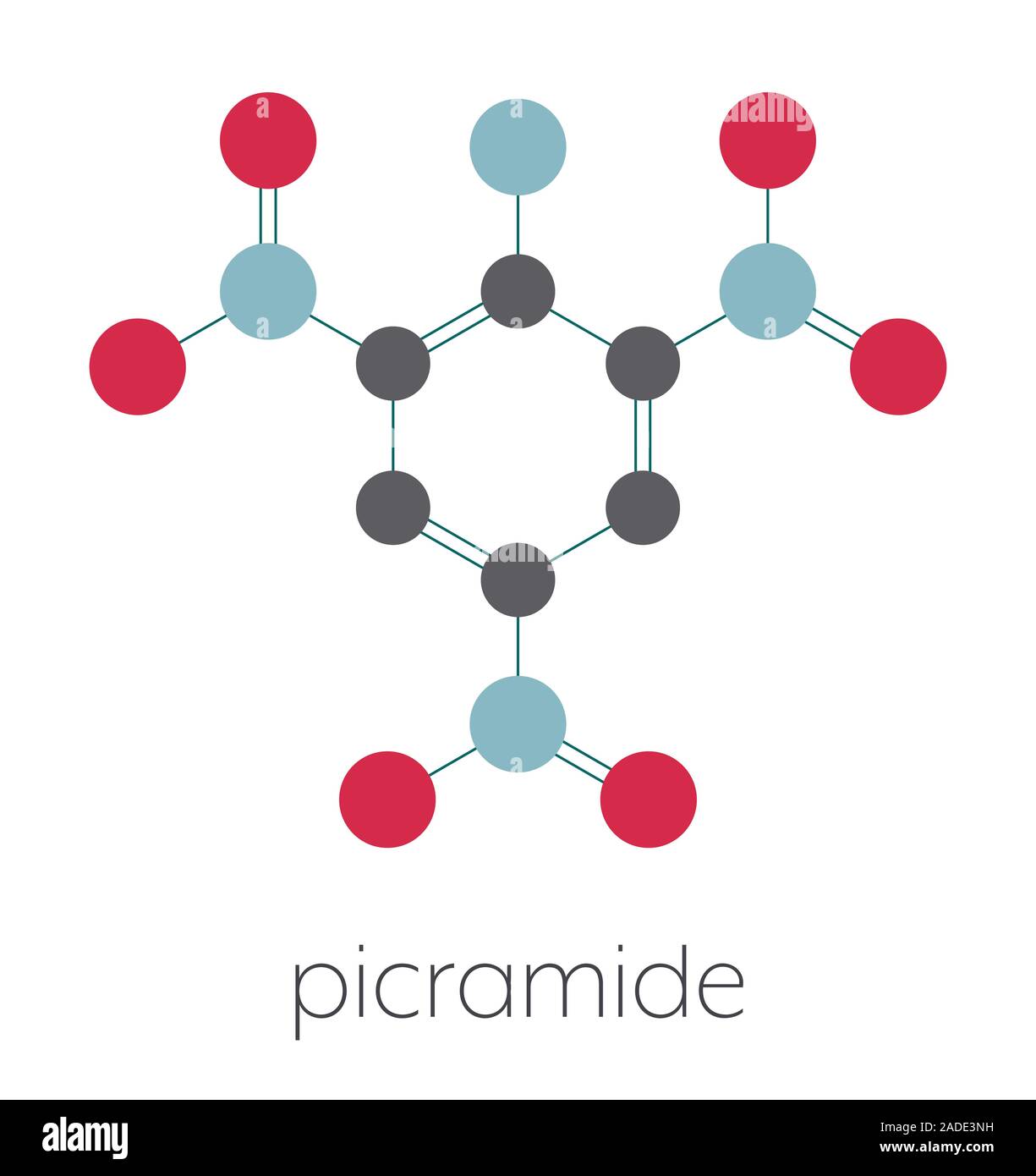 Picramide, (2,4,6-trinitroaniline) explosive molecule. Stylized ...