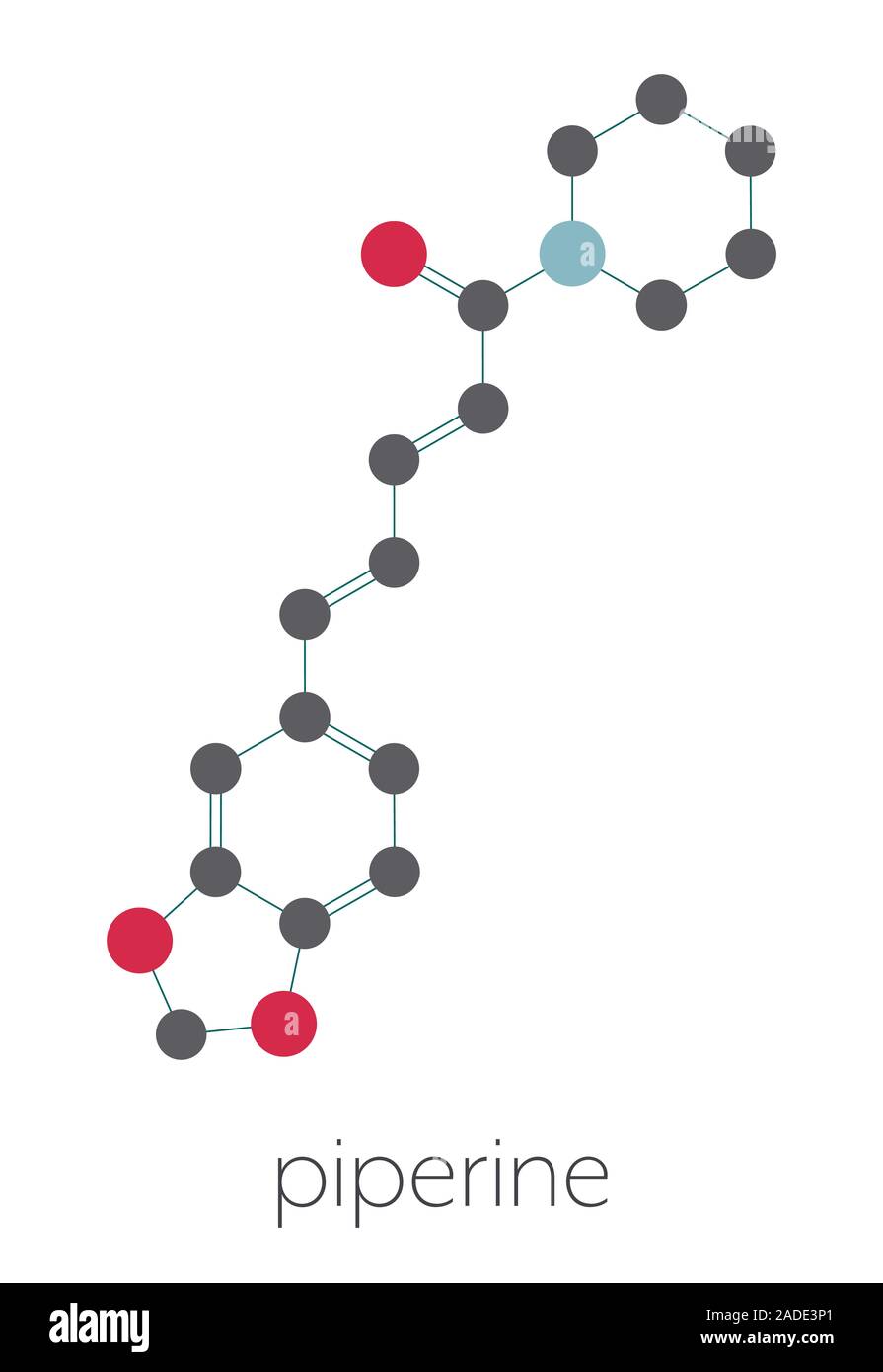 Piperine black pepper molecule. Responsible for the pungency of black ...