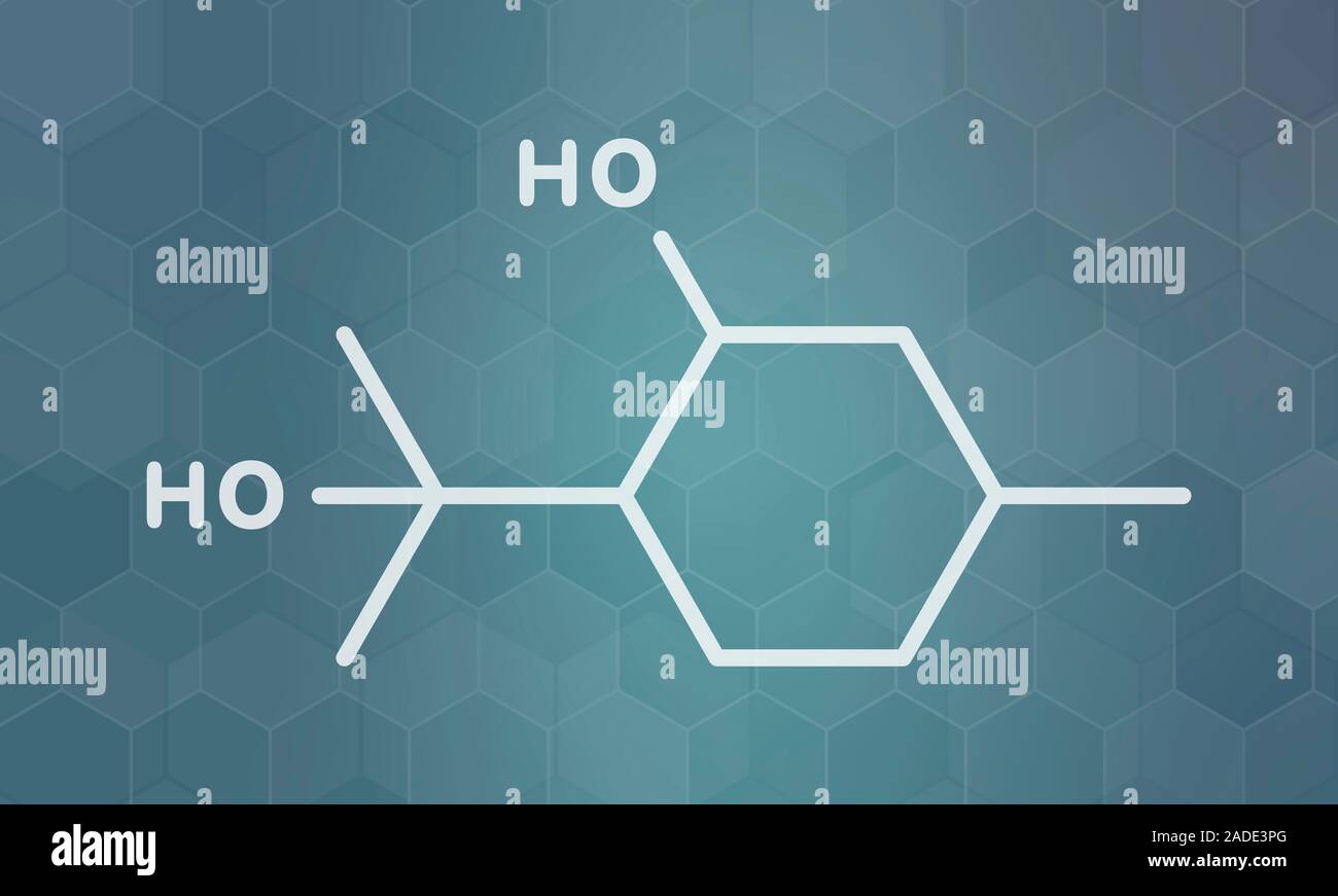 p-Menthane-3-8-diol (PMD, menthoglycol) insect repellent molecule ...