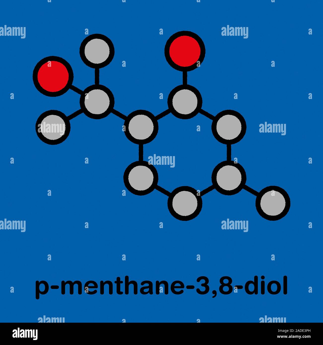 p-Menthane-3-8-diol (PMD, menthoglycol) insect repellent molecule ...