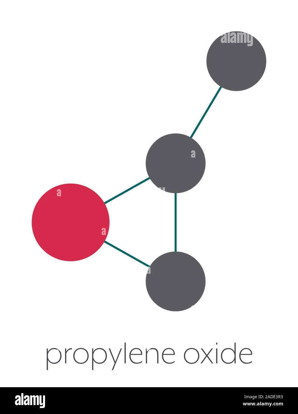 Propylene oxide molecule. Used as fumigant in pasteurization of almonds ...