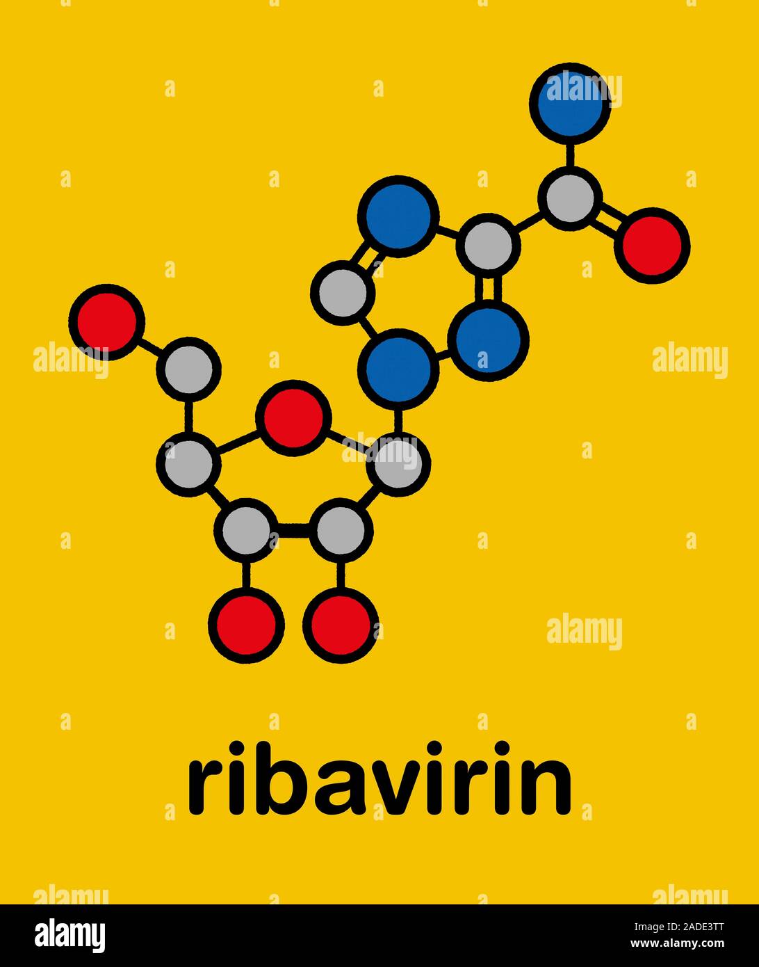 Ribavirin antiviral drug molecule. Used in treatment of hepatitis C ...