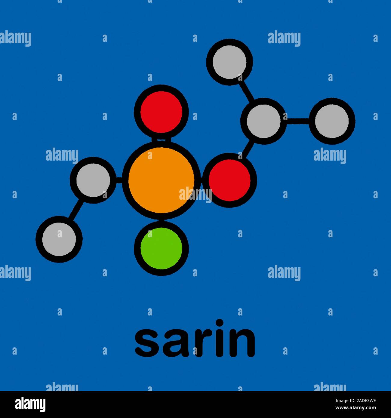Sarin nerve agent molecule (chemical weapon). Stylized skeletal formula ...