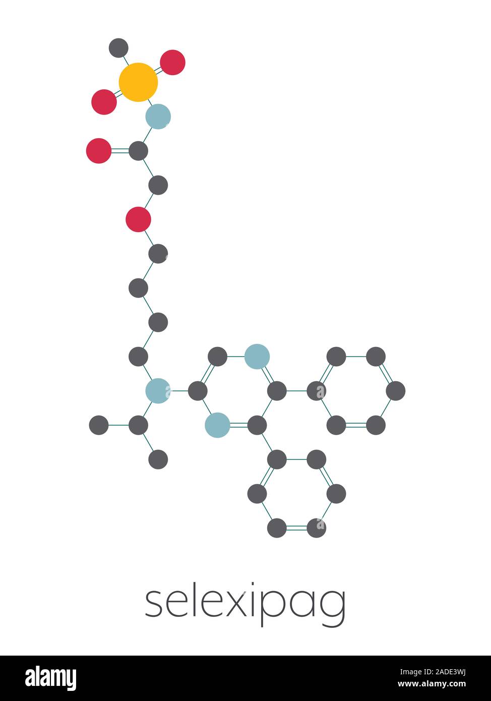 Selexipag pulmonary arterial hypertension drug molecule. Stylized ...