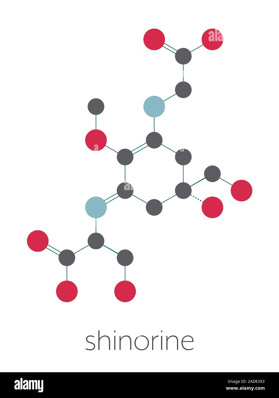 Shinorine sunscreen molecule. Stylized skeletal formula (chemical ...