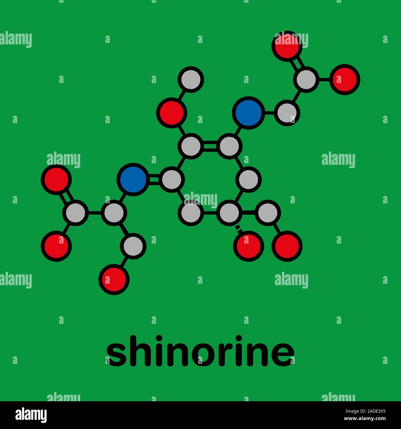 Shinorine sunscreen molecule. Stylized skeletal formula (chemical ...