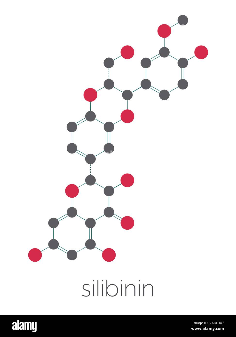 Silibinin (silybin) milk thistle molecule. Major constituent of ...
