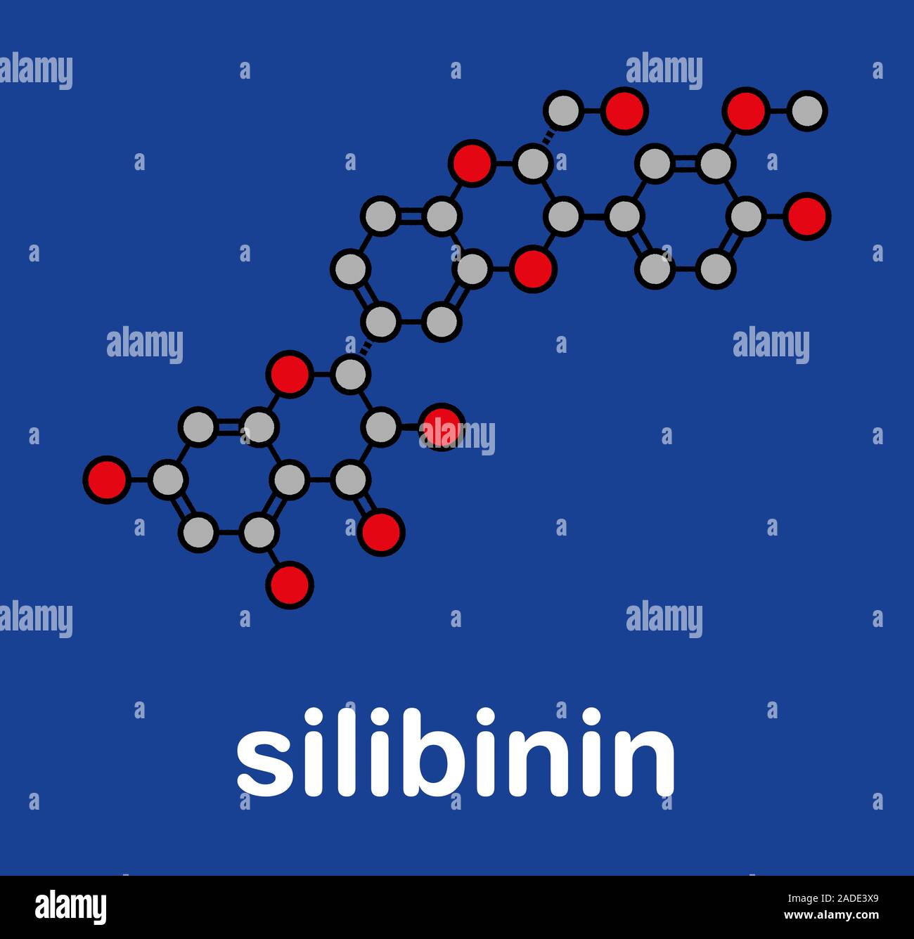 Silibinin (silybin) milk thistle molecule. Major constituent of ...