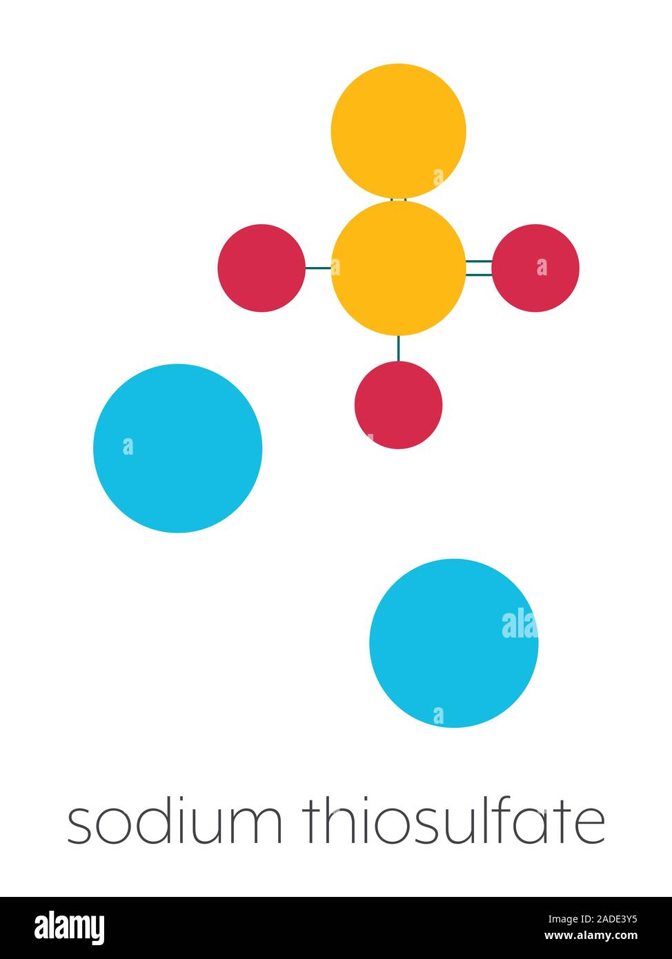 Sodium thiosulfate, chemical structure. Stylized skeletal formula ...