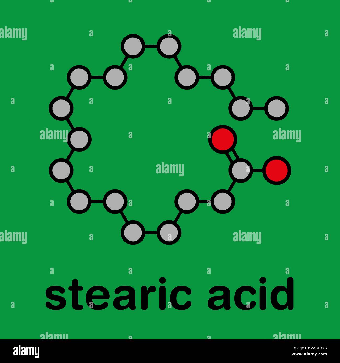 Stearic acid saturated fatty acid molecule. Also known as octadecanoic ...