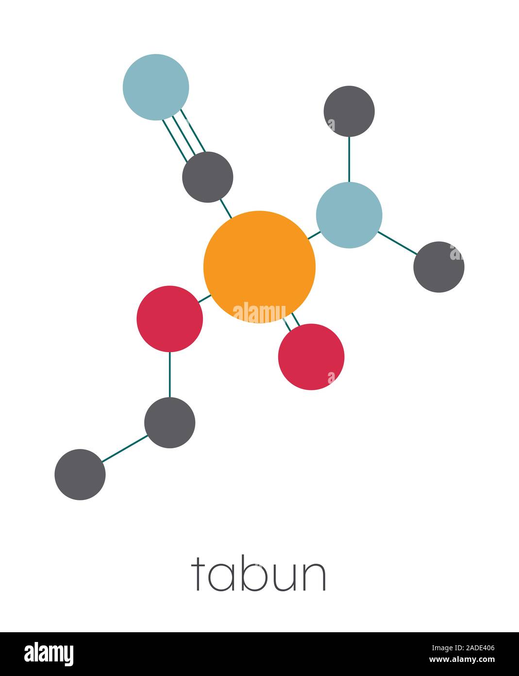 Tabun nerve agent molecule (chemical weapon). Stylized skeletal formula ...