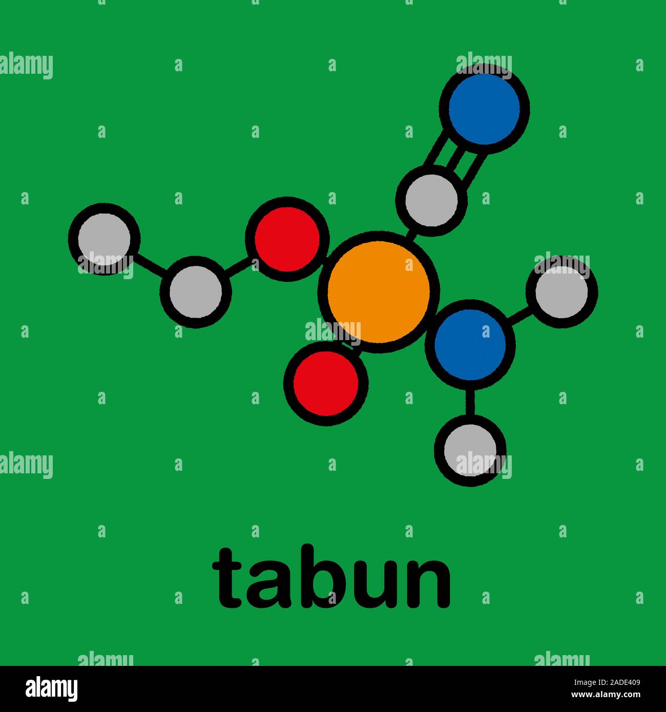 Tabun nerve agent molecule (chemical weapon). Stylized skeletal formula ...