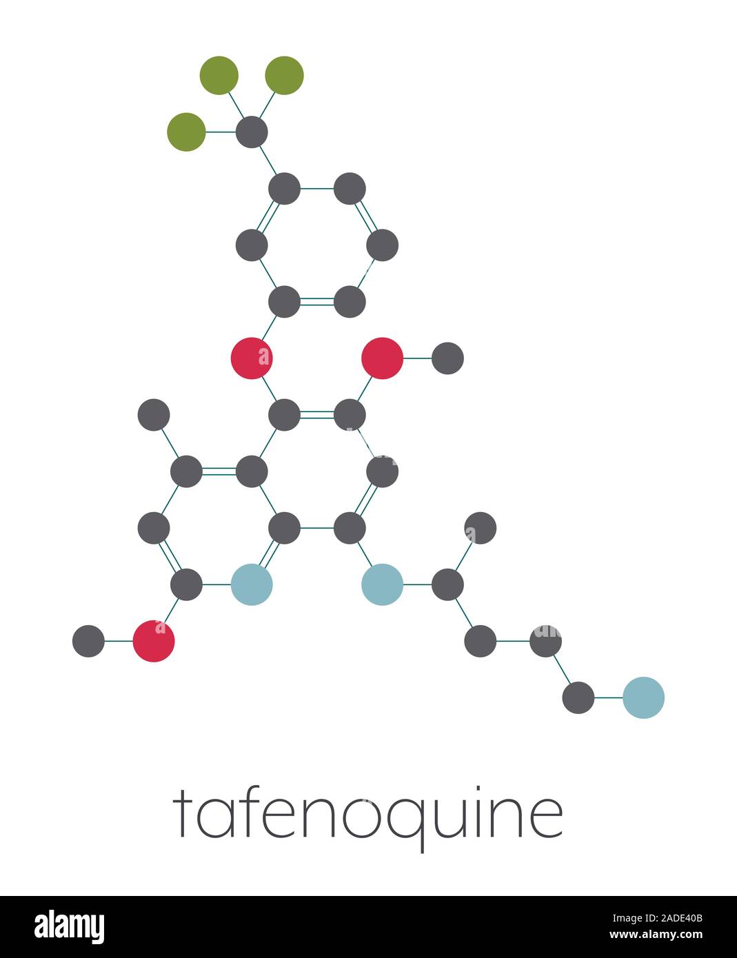 Tafenoquine malaria drug molecule. Stylized skeletal formula (chemical ...