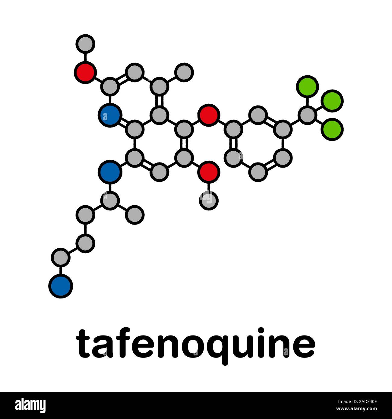 Tafenoquine malaria drug molecule. Stylized skeletal formula (chemical ...