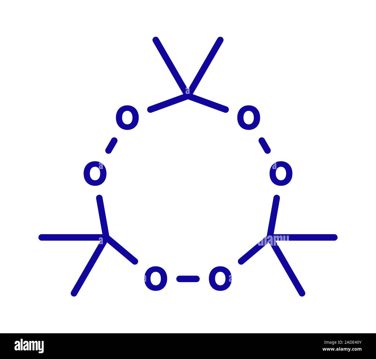 Triacetone triperoxide (TATP, acetone peroxide) explosive molecule ...