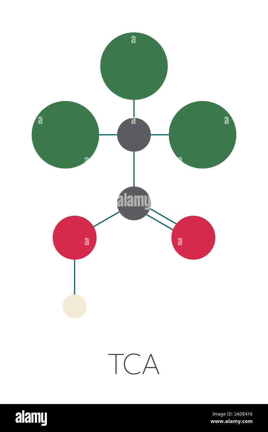 Trichloroacetic acid (TCA) molecule. Used in dermatological treatment ...