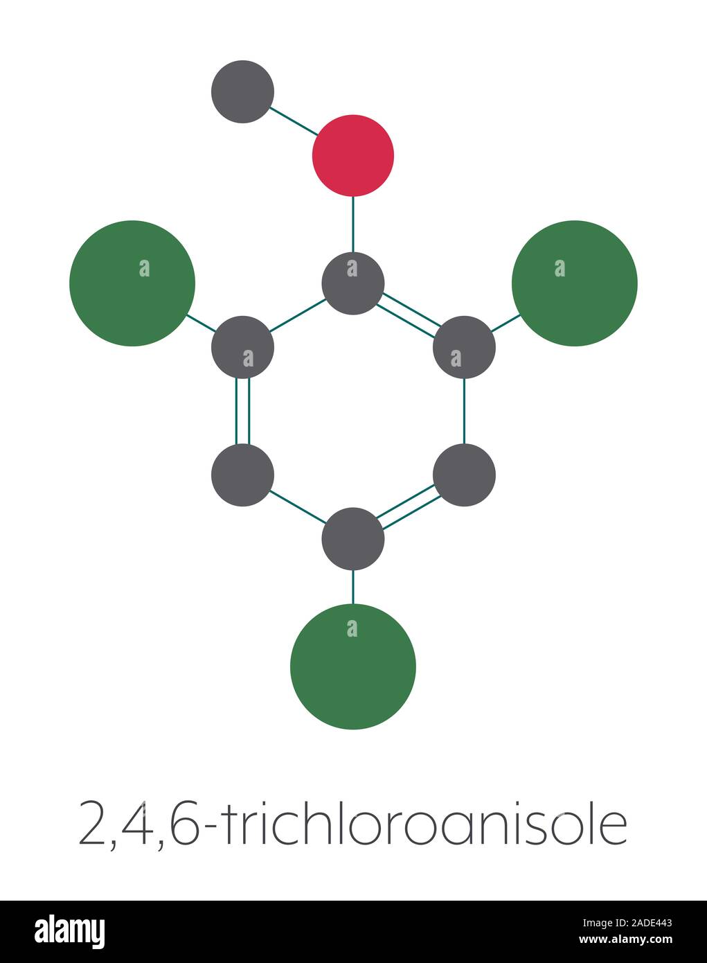 Trichloroanisole (TCA) cork taint molecule. Produced by fungi and ...