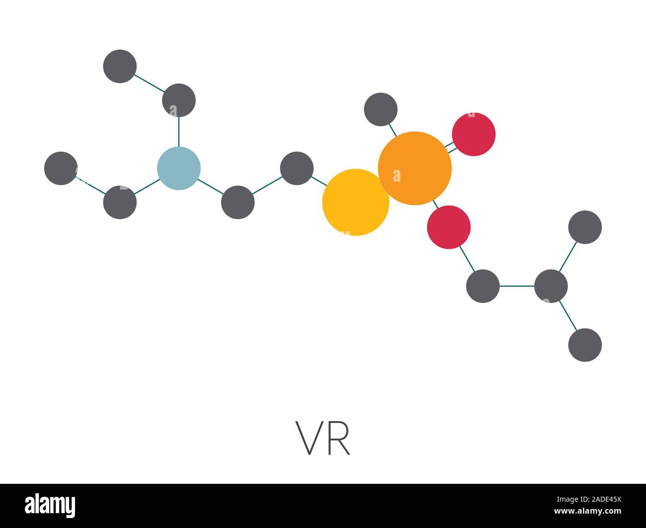 VR nerve agent molecule. Stylized skeletal formula (chemical structure ...