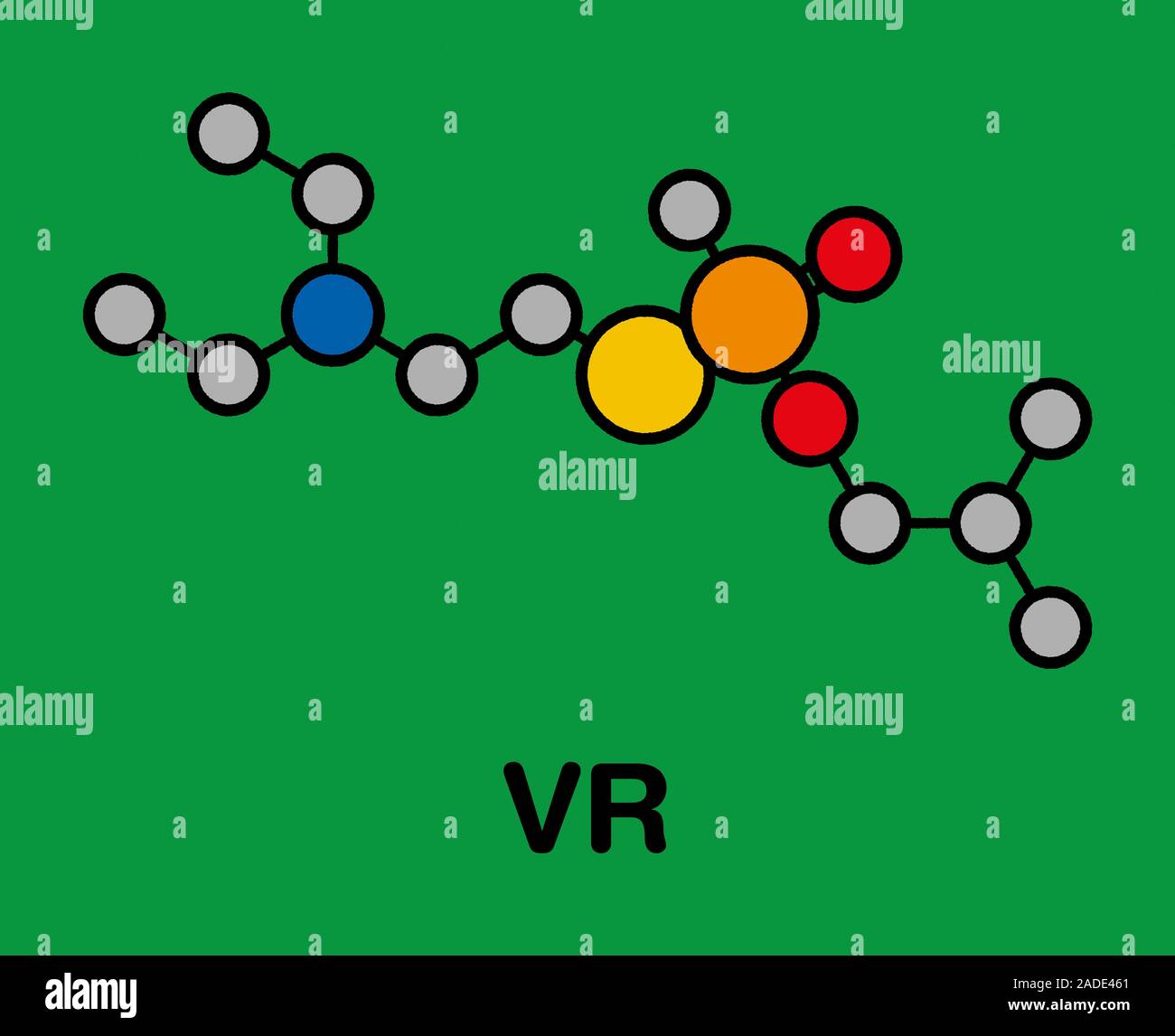 VR nerve agent molecule. Stylized skeletal formula (chemical structure ...
