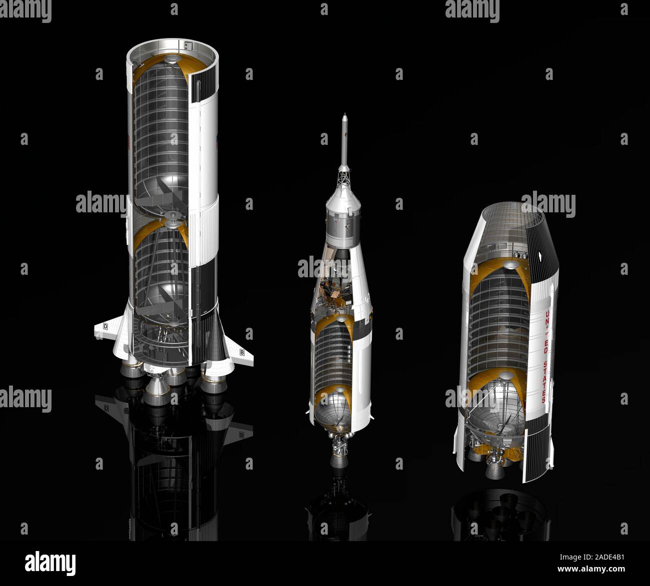 Saturn V Apollo rocket, illustration. The Saturn V was the launch ...