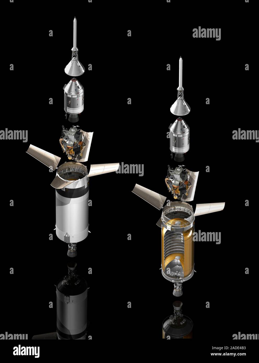Saturn V Apollo rocket 3rd stage, exploded view. The Saturn V was the ...