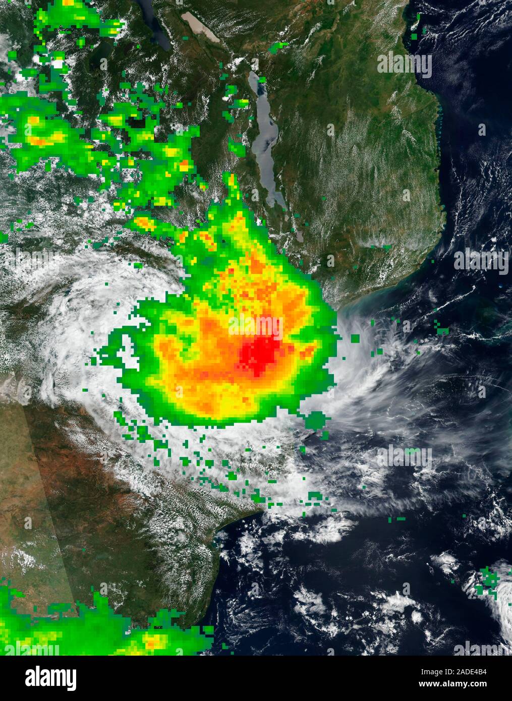 Cyclone Idai rainfall map. Satellite image of the rainfall observed due ...