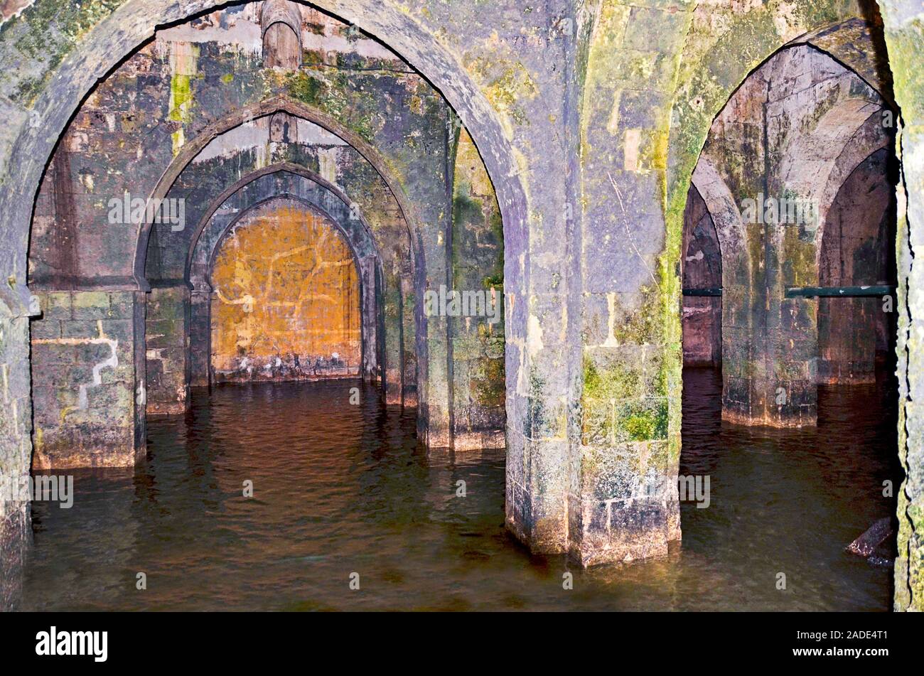 Israel, Ramla, The Pool of Arches, an underground water cistern. Also ...