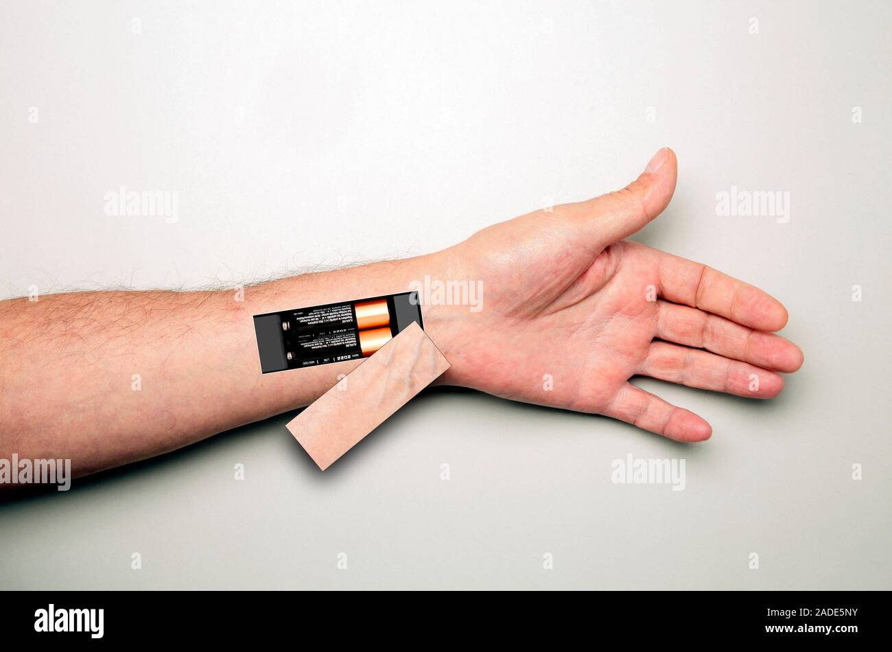 Battery-powered arm, conceptual composite image Stock Photo - Alamy