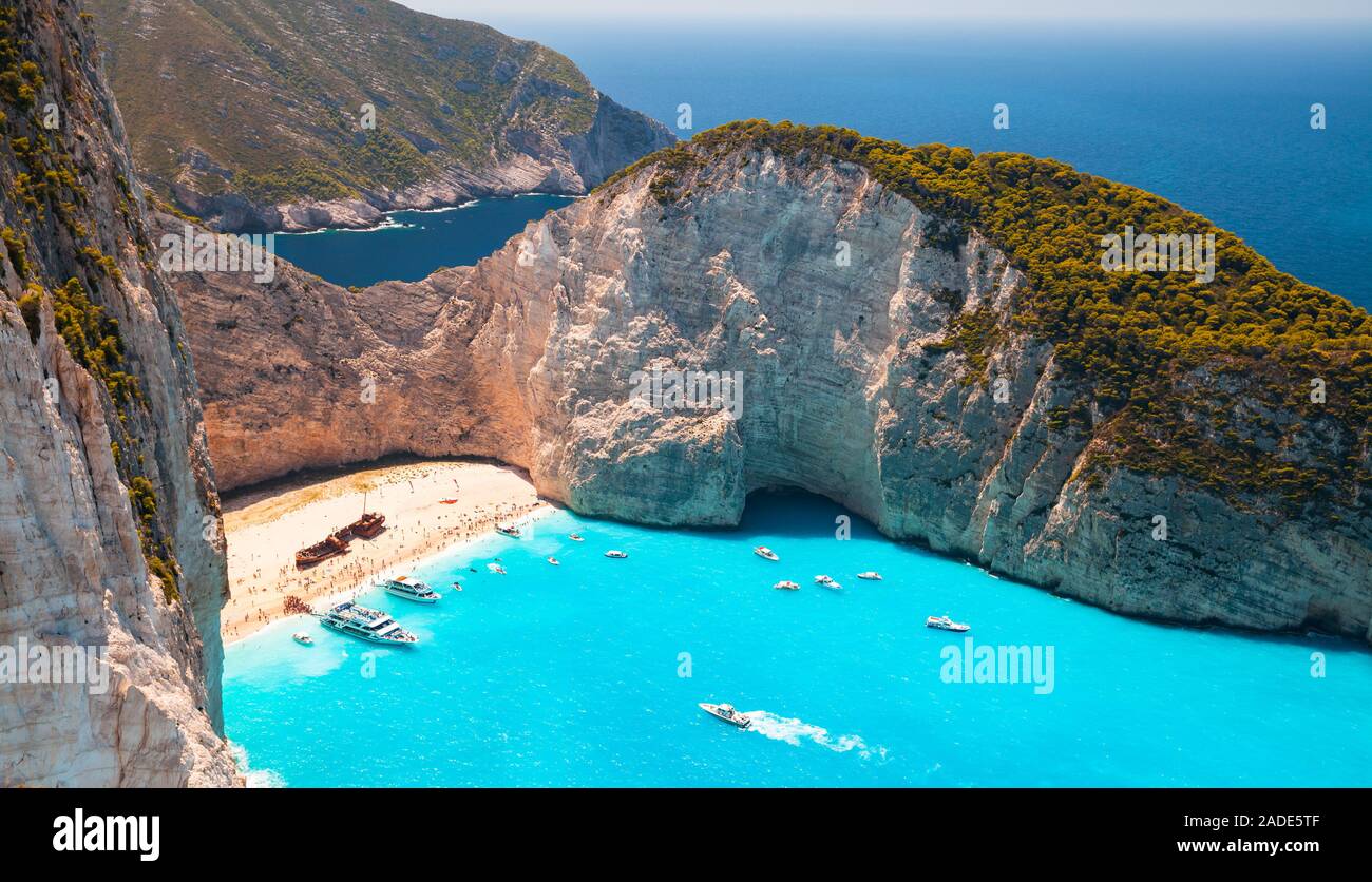 Ship Wreck beach at Navagio bay, Greece. The most popular natural ...
