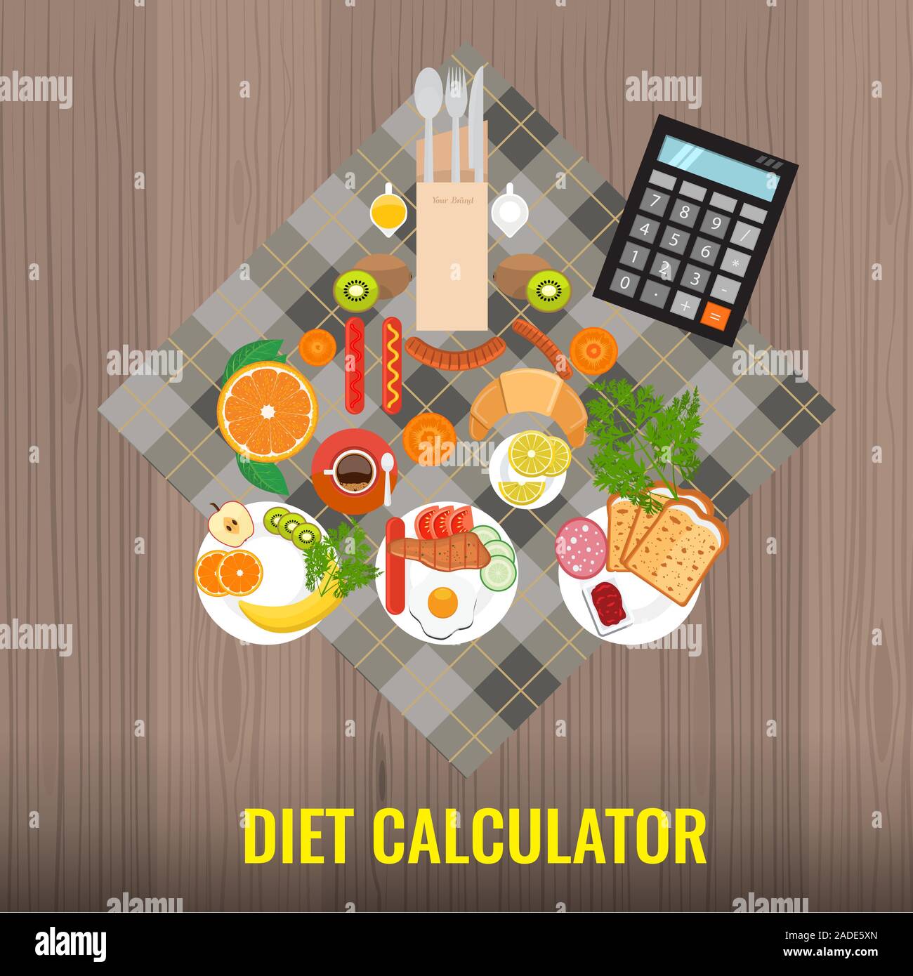 Diet calculator concept. Calculating or counting calories for a ...