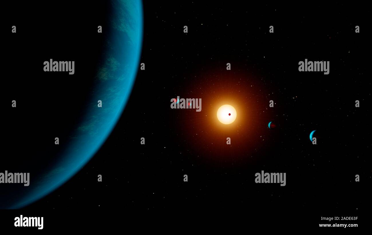 K2-138 planetary system, illustration. These planets are among the many ...