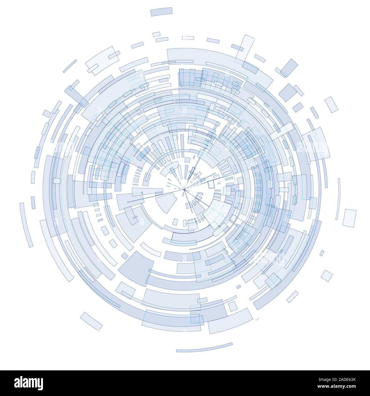 Circle of light-blue geometric shapes Stock Photo - Alamy