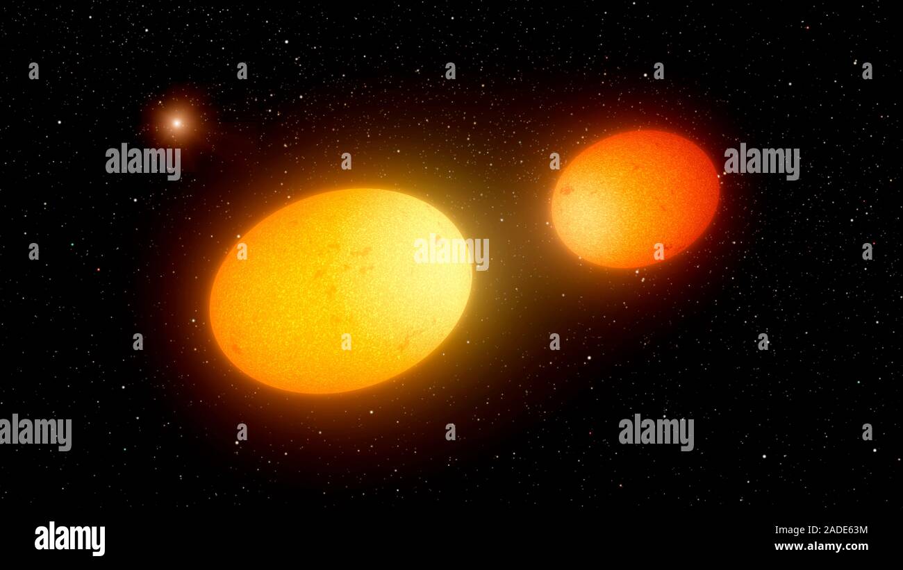 Heartbeat stars, illustration. These stars are shown in their closest ...