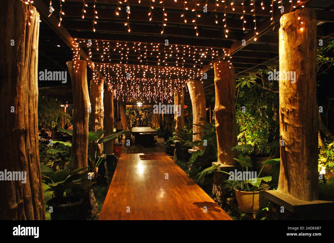 Congo Resto at Night, Dago Pakar, Bandung, West Java, Indonesia Stock ...