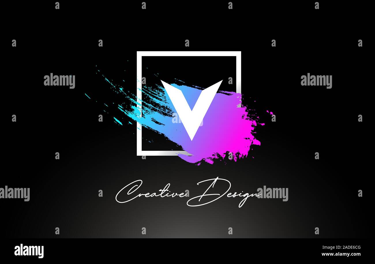 Purple letter v logo hi-res stock photography and images - Alamy