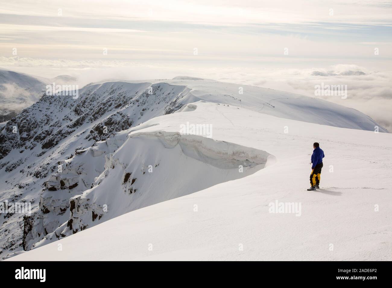 Looking towards Dollywagon Pike from Helvellyn, Lake District, UK with ...