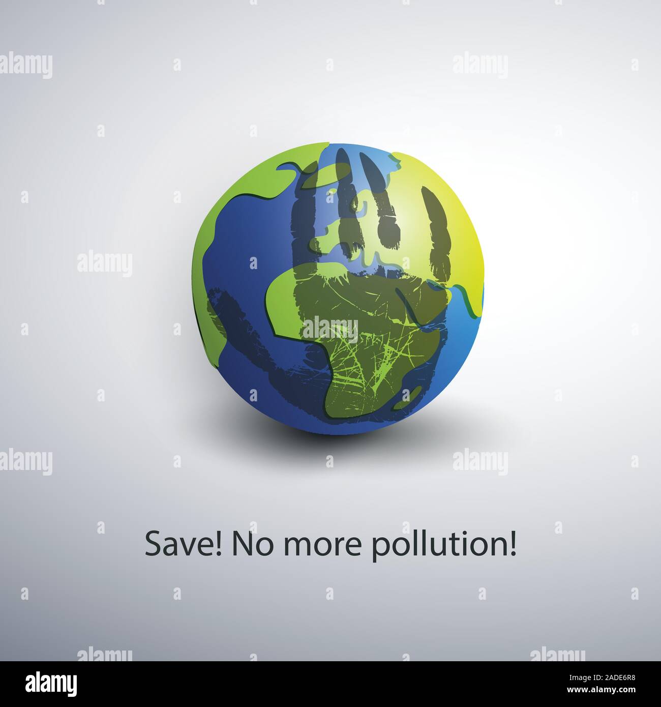 Stop Pollution Now - Colorful Eco Earth Globe Concept Illustration in ...