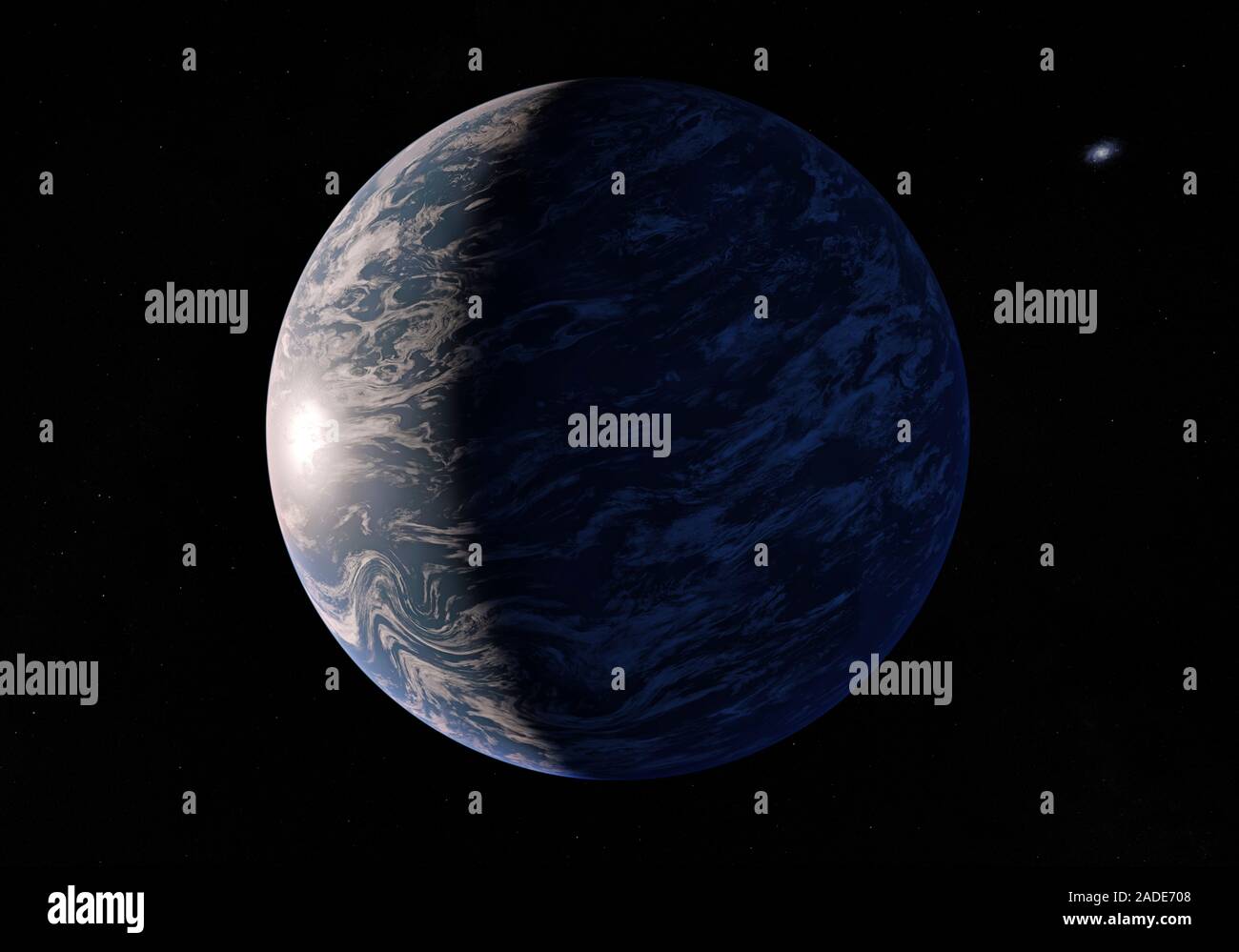 Speculative illustration of an Earth-like extrasolar planet covered ...