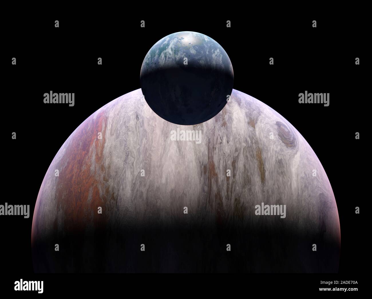 Speculative illustration of an Earth-like extrasolar planet orbiting a ...